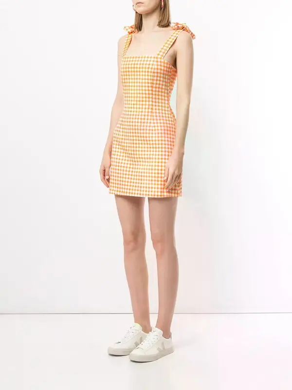 BAMBAH Gingham Bow Mini Dress