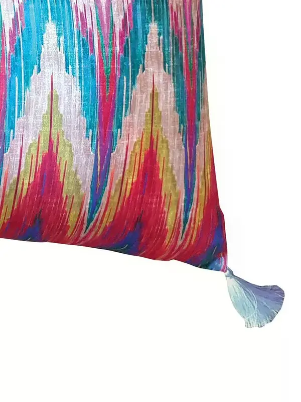 LES-OTTOMANS Abstract-print Silk-blend Cushion