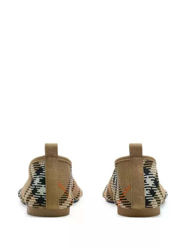 Burberry Check Knit Baby Ballerinas - Neutrals