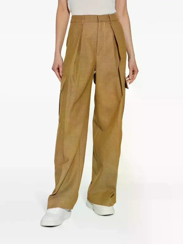 Burberry Pleat-detail Wool Cargo Trousers