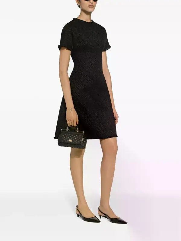 Dolce & Gabbana Appliqué Logo Bouclé Mini Dress