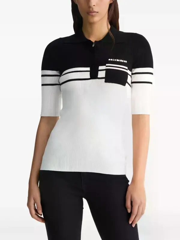 Liu Jo Striped Polo Shirt - White
