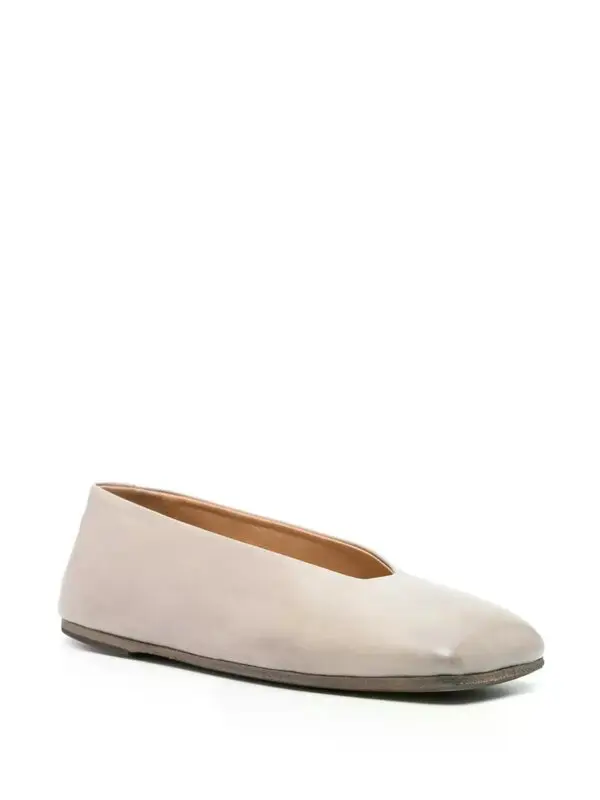 Marsèll Spatolona Ballet Flats Taupe Calf Leather - Grey