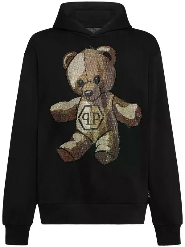 Philipp Plein Hooded Teddy Sweatshirt - Black