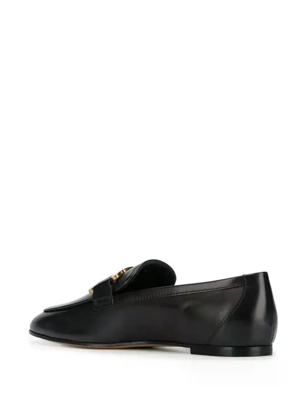 TOD'S Chain-link Leather Loafers - Black