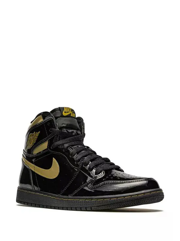 JORDAN Air 1 Retro High Og Metallic Gold Sneakers - Black