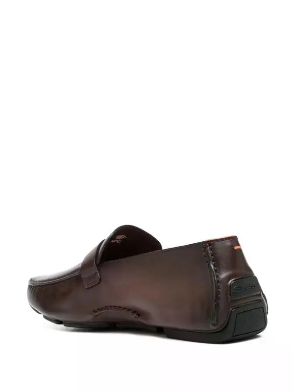 Santoni Buckled Leather Monk Shoes