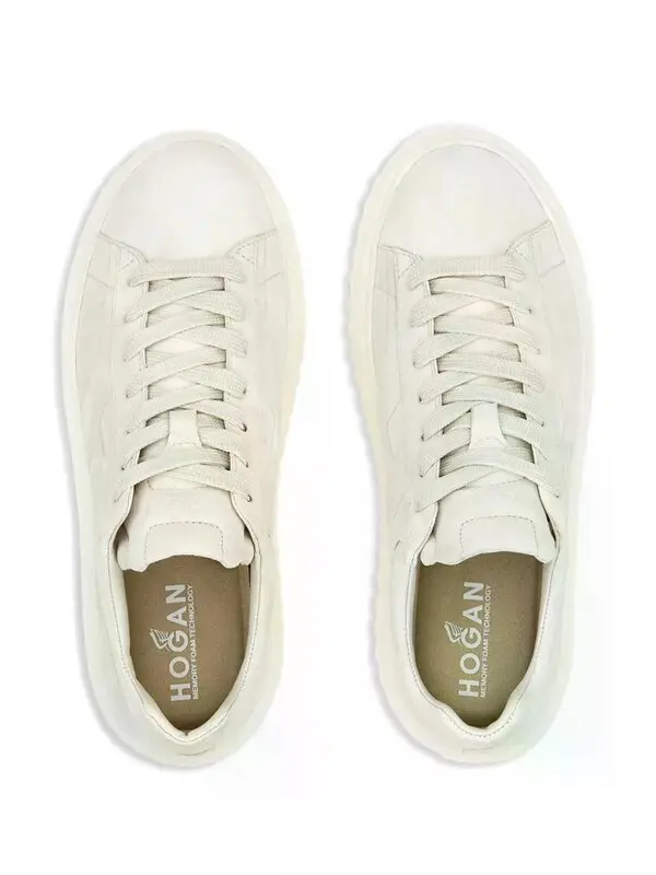 Hogan H-stripes Suede Sneakers - Neutrals