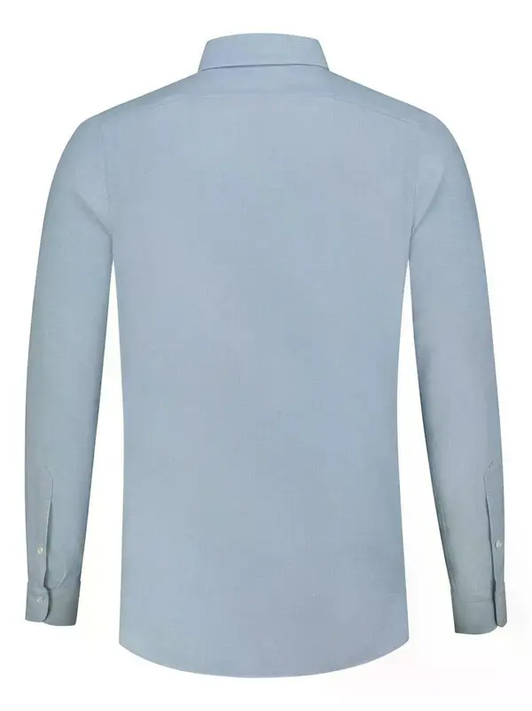 FINAMORE 1925 Long-sleeved Cotton-blend Shirt - Blue