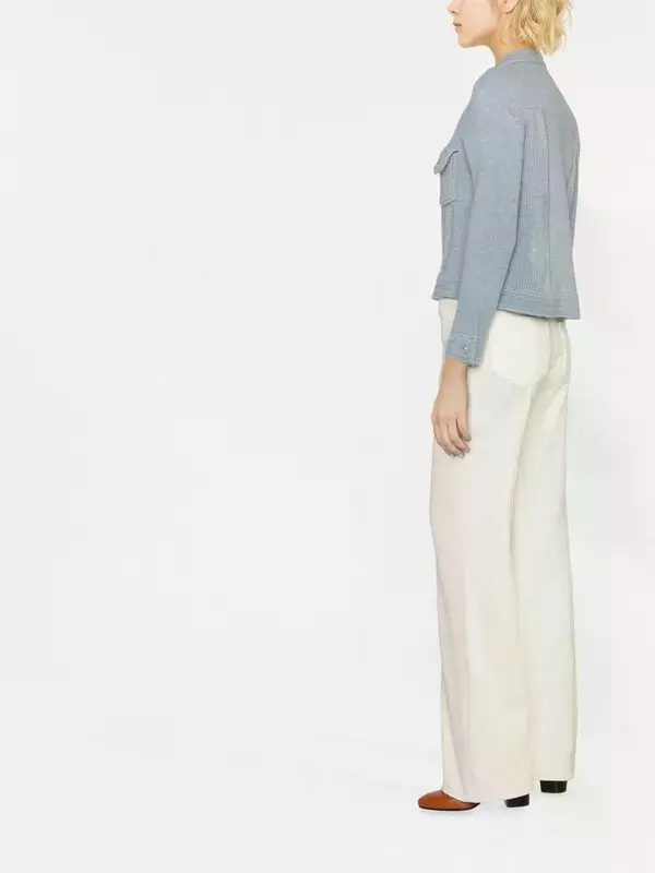 BARRIE Contrast-stitch Knitted Jacket