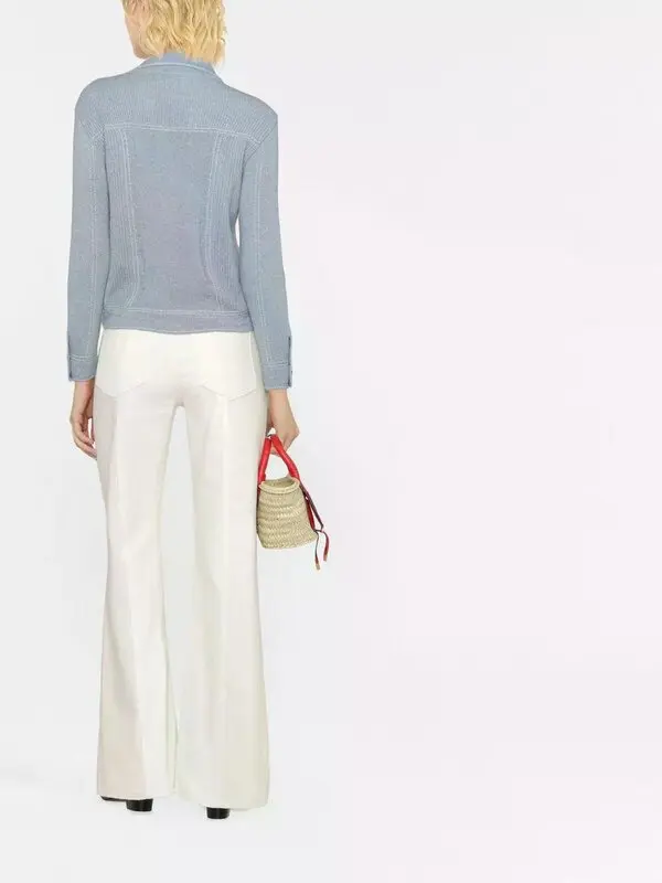 BARRIE Contrast-stitch Knitted Jacket