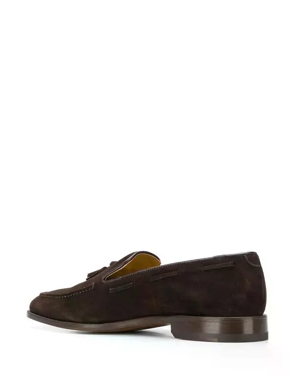 SCAROSSO Suede Tassel Loafers - Brown