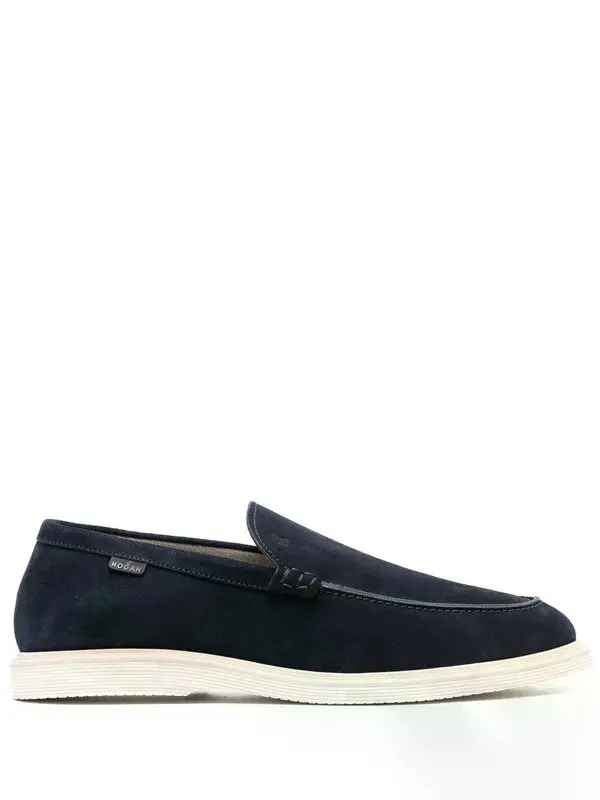 Hogan Almond Toe Suede Loafers