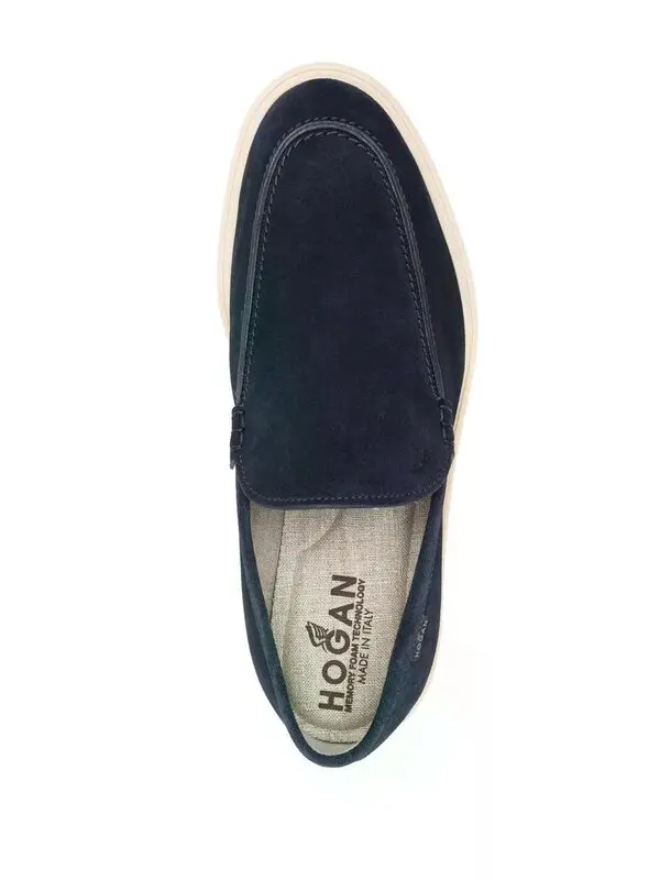 Hogan Almond Toe Suede Loafers