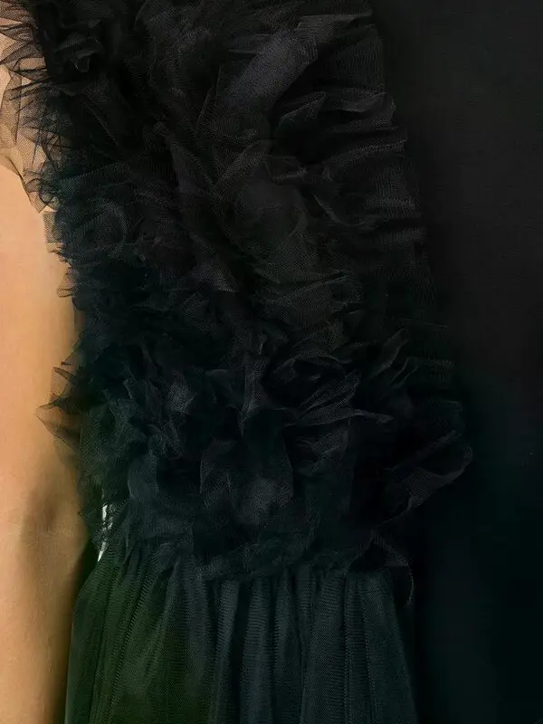 Alchemy Fashions X Lia Aram Ruched Tulle Jersey Bodysuit - Black