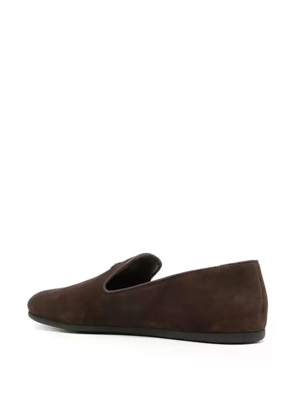 Prada Triangle-logo Suede Loafers