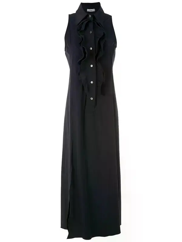 AMIR SLAMA Ruffle-trim Maxi Dress
