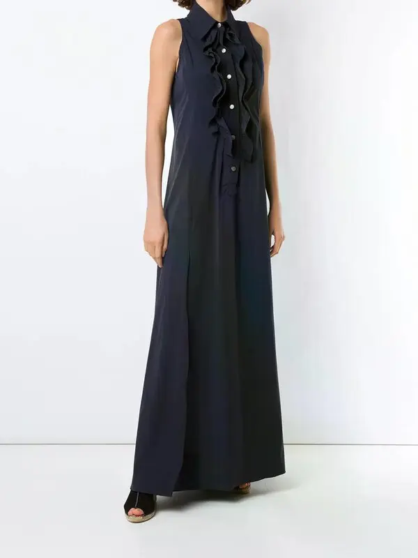 AMIR SLAMA Ruffle-trim Maxi Dress