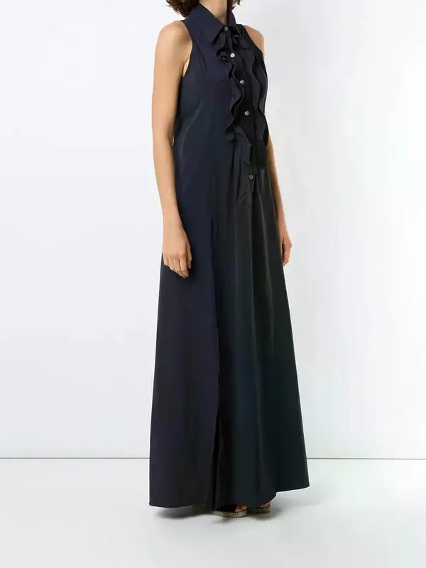 AMIR SLAMA Ruffle-trim Maxi Dress