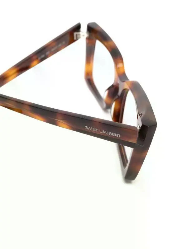 Saint Laurent Tortoiseshell Square Frame Glasses