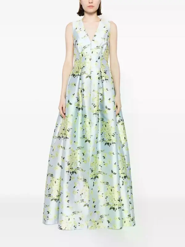 Sachin & Babi Brooke Floral-print Gown - Blue