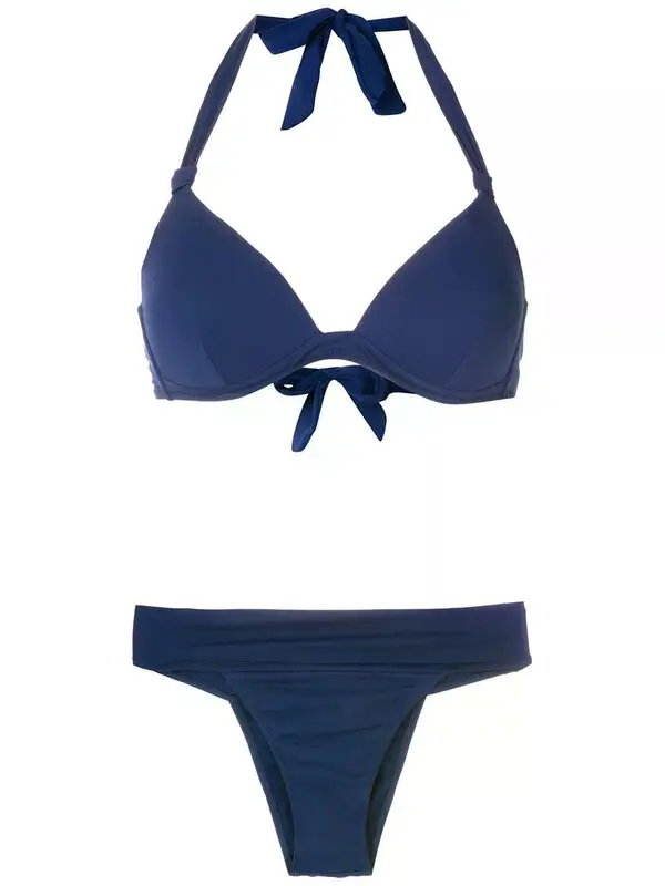 AMIR SLAMA Triangle Top Bikini Set - Blue
