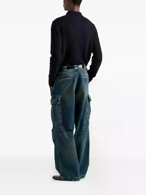 Prada Cable-knit Polo Sweater