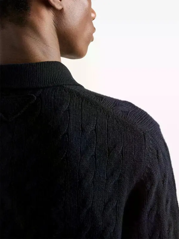 Prada Cable-knit Polo Sweater