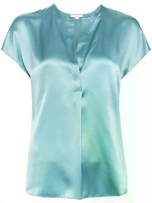 Vince Silk Cap-sleeve Blouse