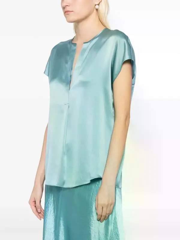 Vince Silk Cap-sleeve Blouse