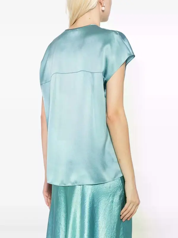 Vince Silk Cap-sleeve Blouse
