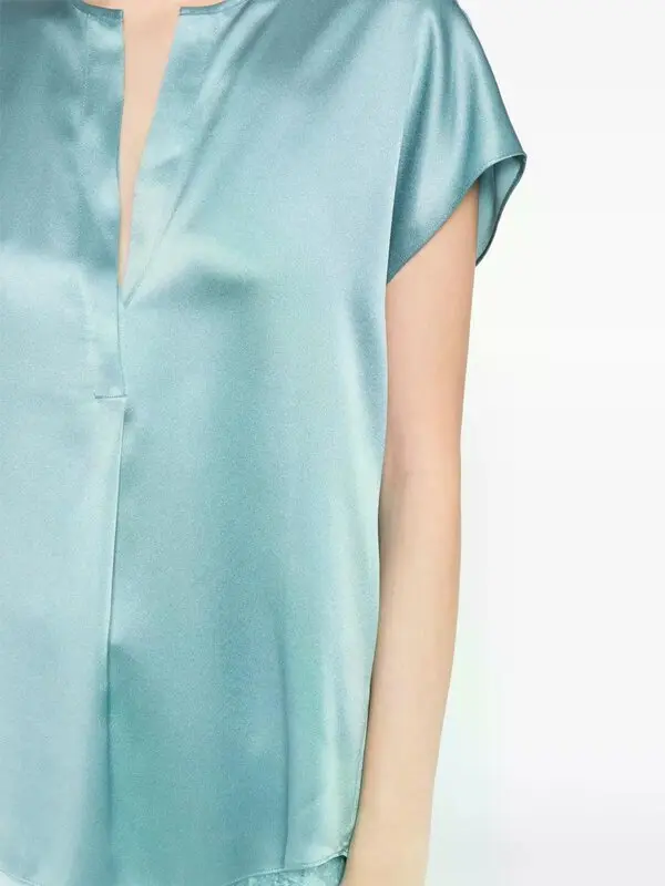Vince Silk Cap-sleeve Blouse