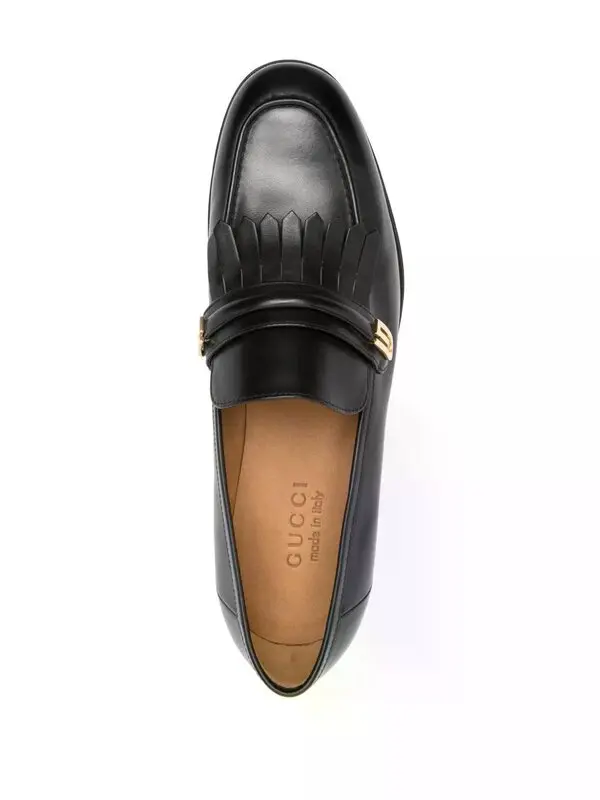 Gucci Fringe-detail Leather Loafers