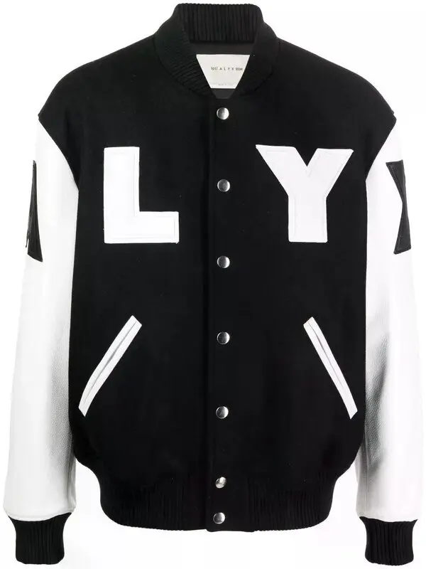 1017 Alyx 9sm Logo-print Varsity Jacket - Black