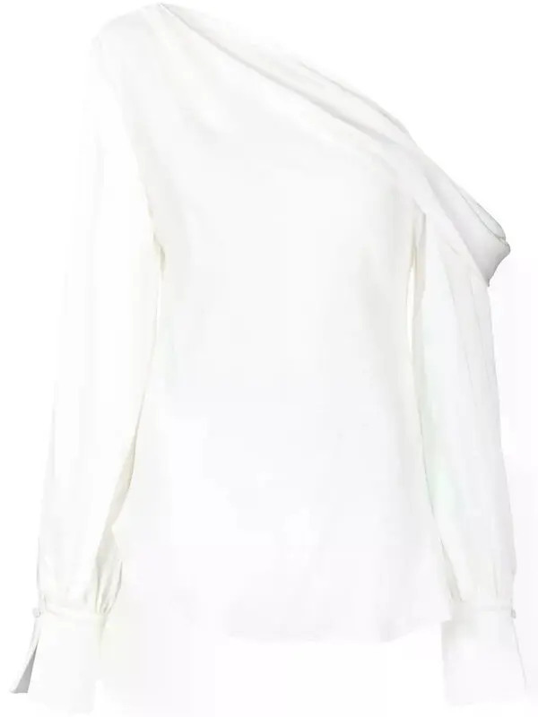 Simkhai Alice Satin-finish One-shoulder Blouse
