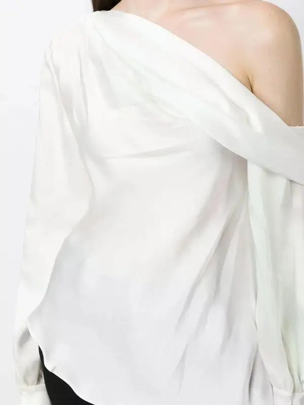 Simkhai Alice Satin-finish One-shoulder Blouse