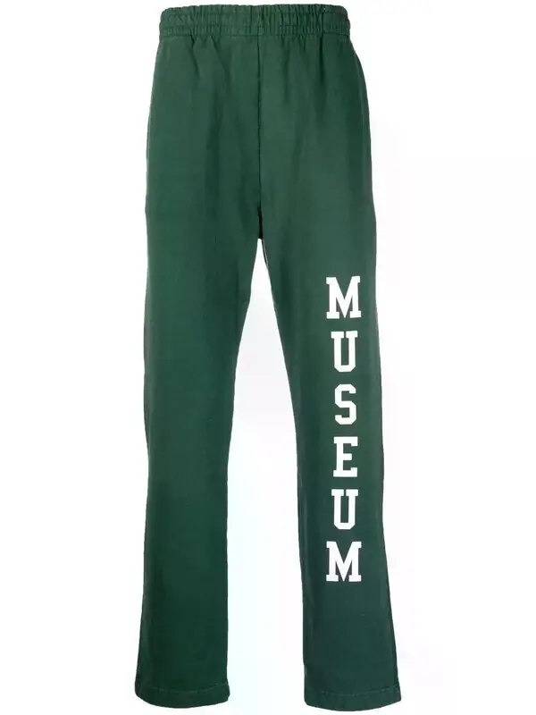 MUSEUM OF PEACE & QUIET Logo-print Cotton Pants - Green