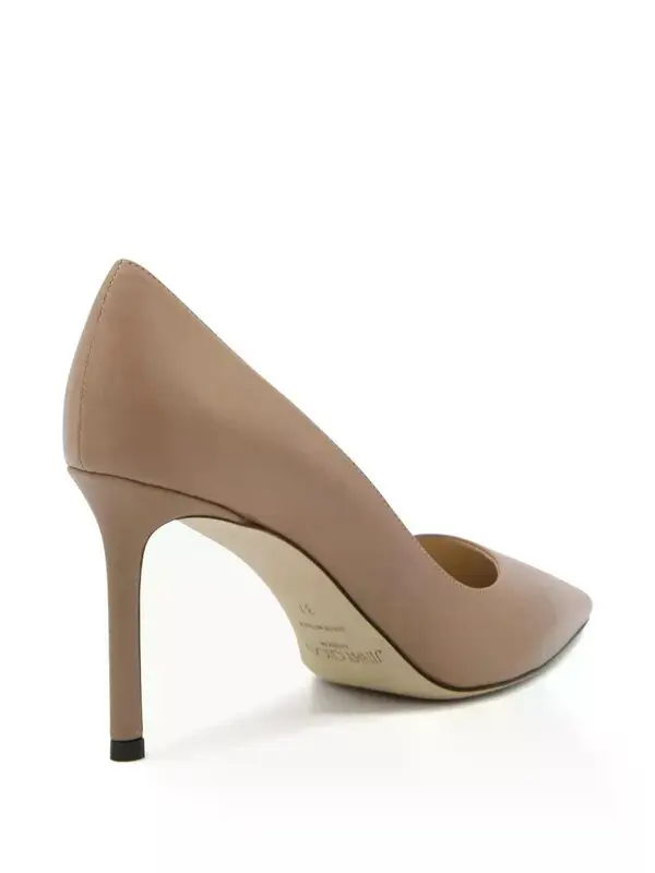 JIMMY CHOO Romy Leather Pumps With Stiletto Heel - Neutrals