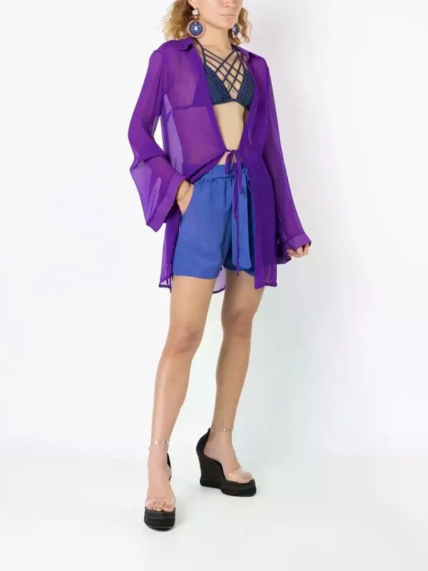 AMIR SLAMA Belted Elasticated Short Shorts