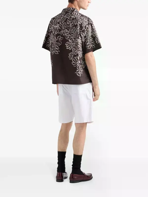 Prada Printed Cotton Shirt - Brown
