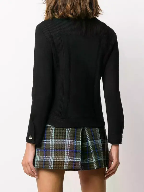 BARRIE Contrast-stitch Knitted Jacket
