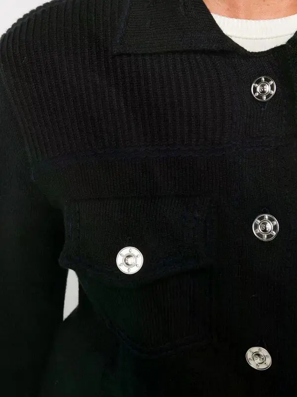 BARRIE Contrast-stitch Knitted Jacket