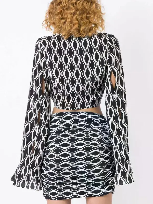 AMIR SLAMA Cropped Bell-sleeved Blouse