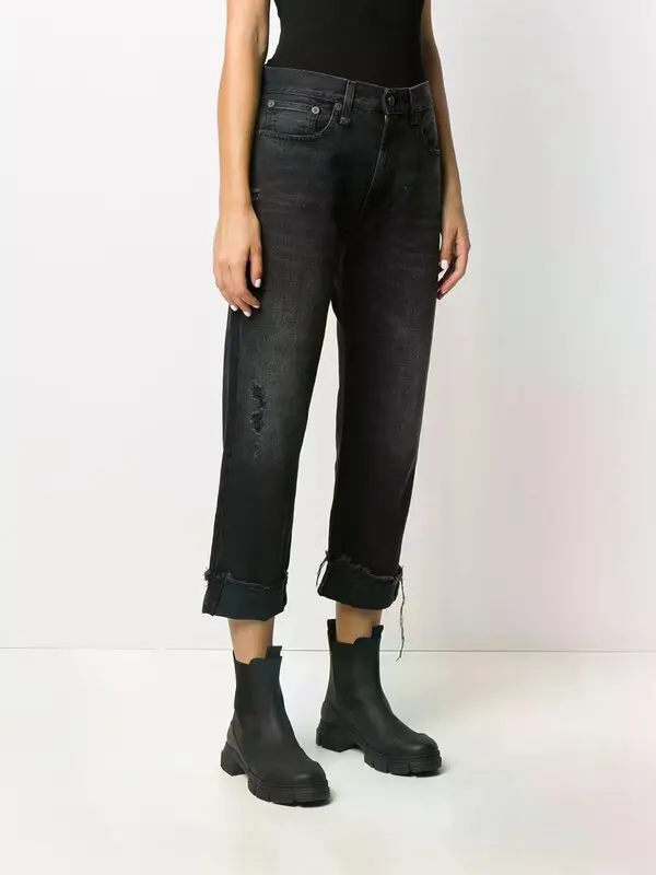 R13 Cropped Slim Fit Jeans