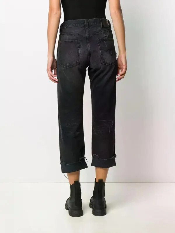 R13 Cropped Slim Fit Jeans