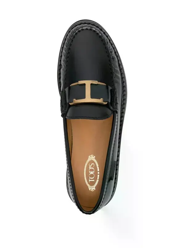 TOD'S Logo-plaque Leather Loafers