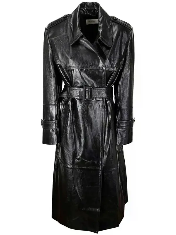 Sportmax Leather Trench Coat