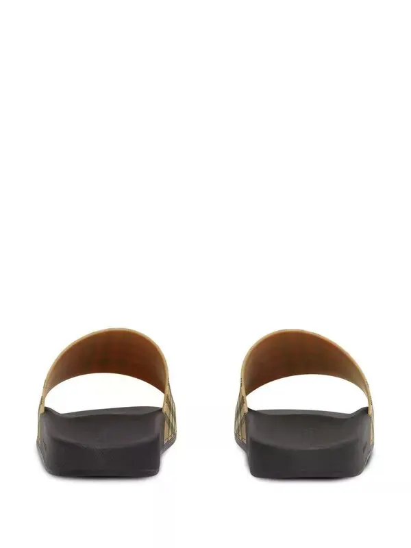 Burberry Check Slides - Neutrals