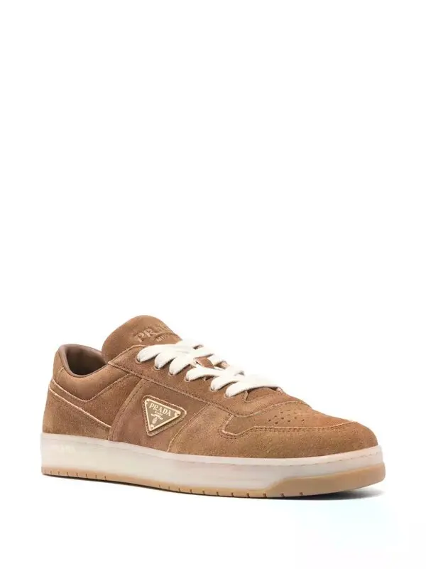 Prada Downtown Leather Sneakers - Brown