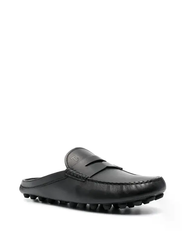 TOD'S Gommino Bubble Leather Mules - Black